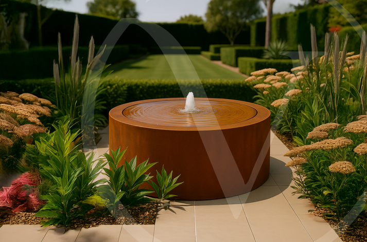 Floor Circle Fountain | Modern Backyard Look – Valyrian Designs