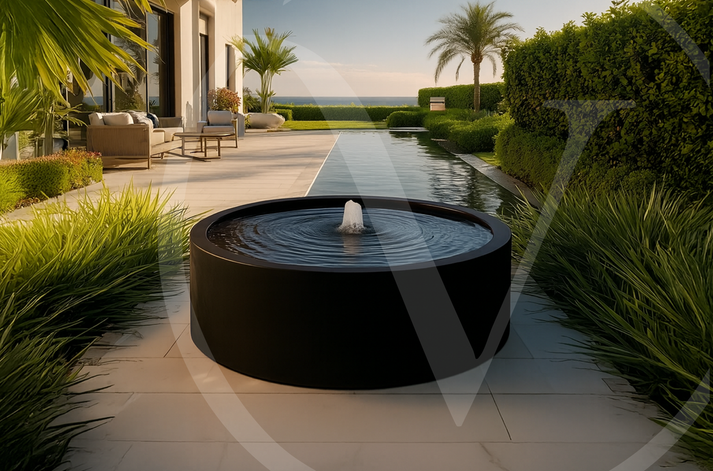Floor Circle Fountain | Modern Backyard Look – Valyrian Designs