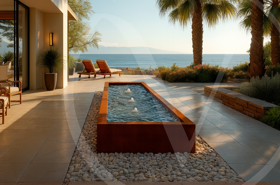 Reflection Pool Fountain | Modern Backyard Look – Valyrian Designs