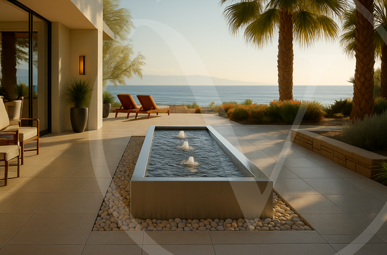 Reflection Pool Fountain | Modern Backyard Look – Valyrian Designs