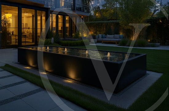 Reflection Pool Fountain | Modern Backyard Look – Valyrian Designs