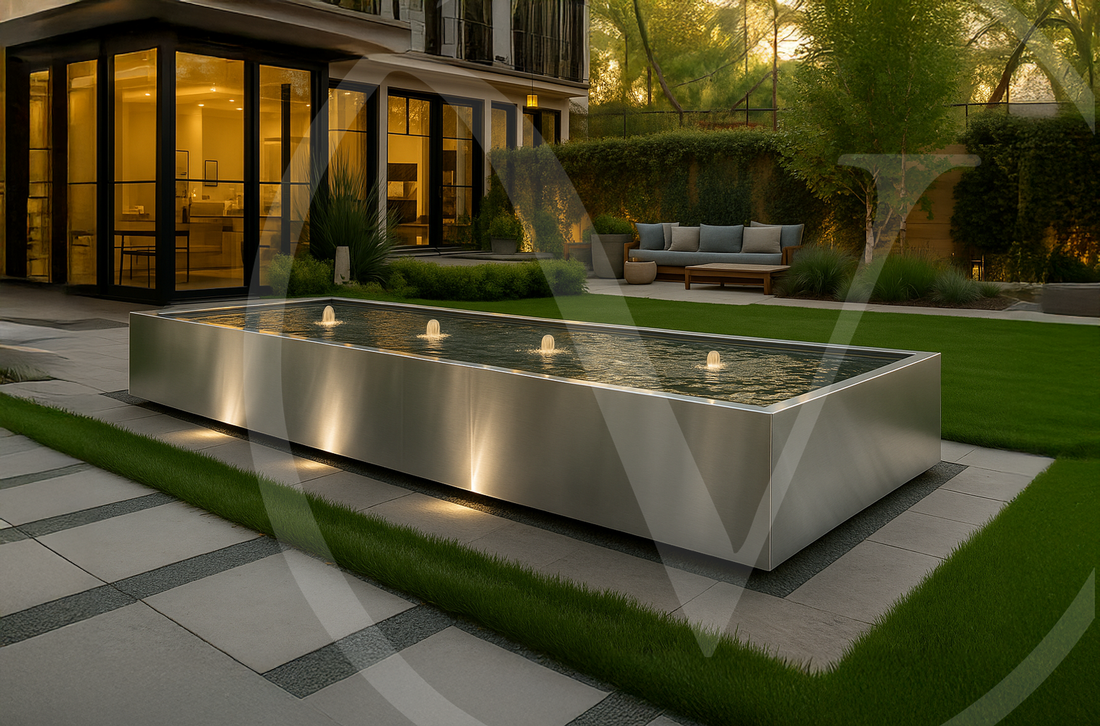 Reflection Pool Fountain | Modern Backyard Look – Valyrian Designs